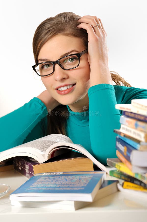 Teen girl studying stock image. Image of desk, home, people - 29419771