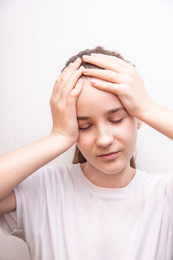 Worry teen girl stock photo. Image of elegance, teen - 12432070