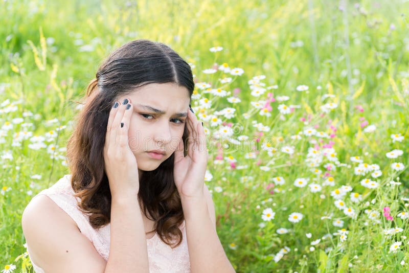 Teen Girl Thinks about the Problems Outside Stock Photo - Image of ...