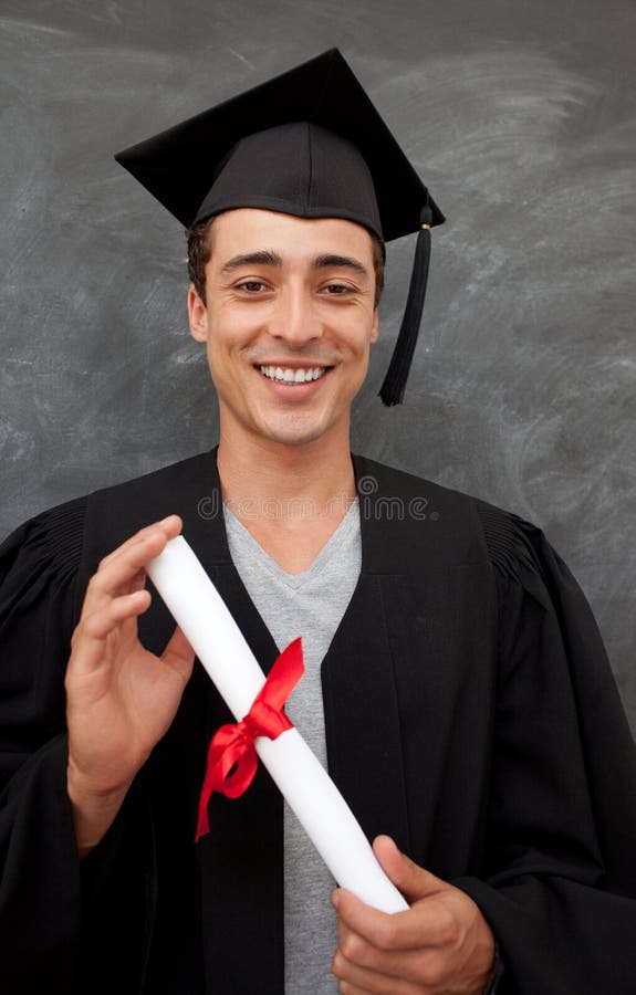 Teen Guy Celebrating Graduation in the Class Stock Photo - Image of ...