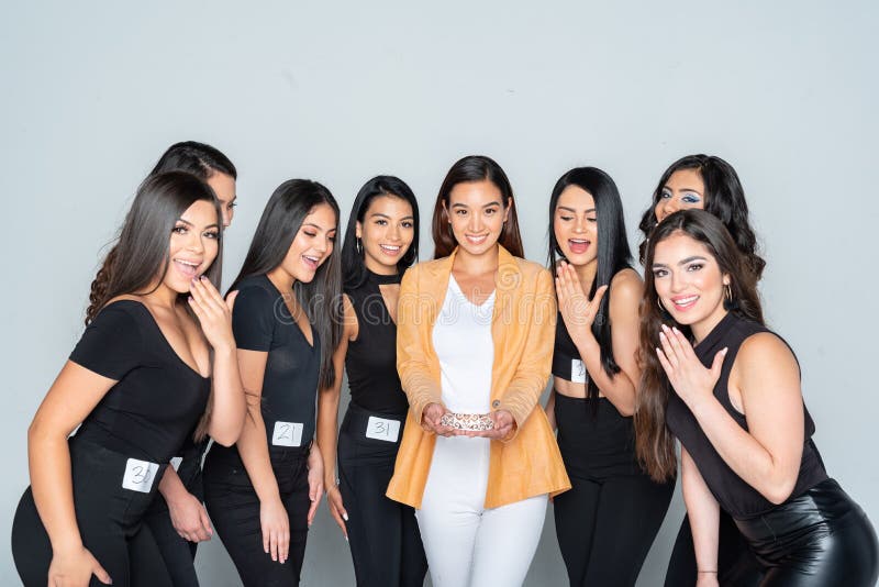 Beauty Pageant Contestants stock photo. Image of minority - 150456236