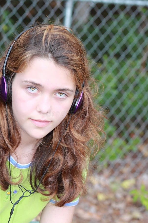Teen music girl stock image. Image of girl, light, earphone - 20054485