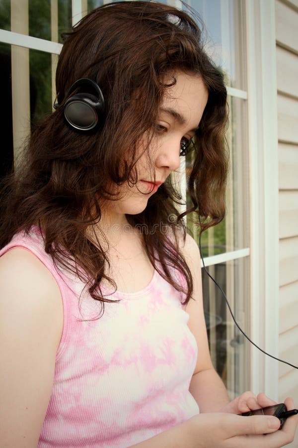 Teen music mp3 sad stock photo. Image of depressed, headphone - 9395644