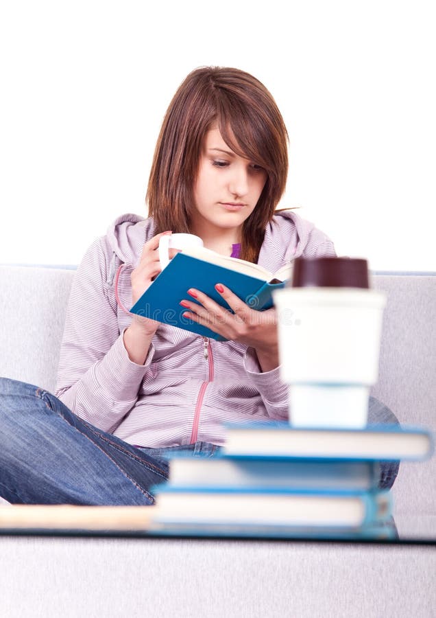 Teen reading a book stock image. Image of smiling, studying - 15690949