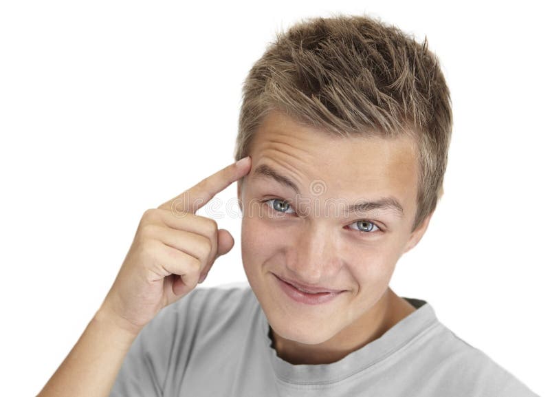 Teen says think stock photo. Image of head, people, ideas - 13389248