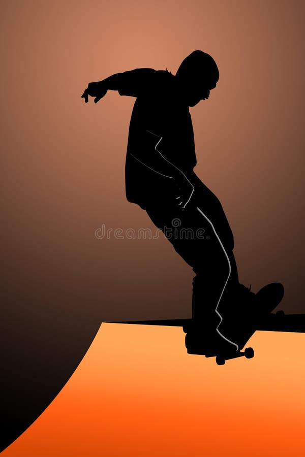 Jumping on skate board stock vector. Illustration of extreme - 17851988