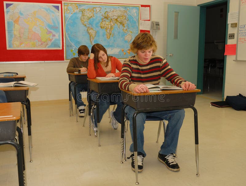 Teen Students in Classroom stock image. Image of education - 1722193