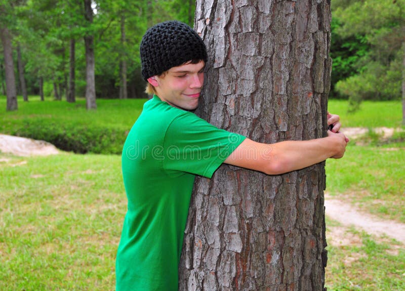 Teen Tree Hugger stock image. Image of teenager, ecology - 5020027