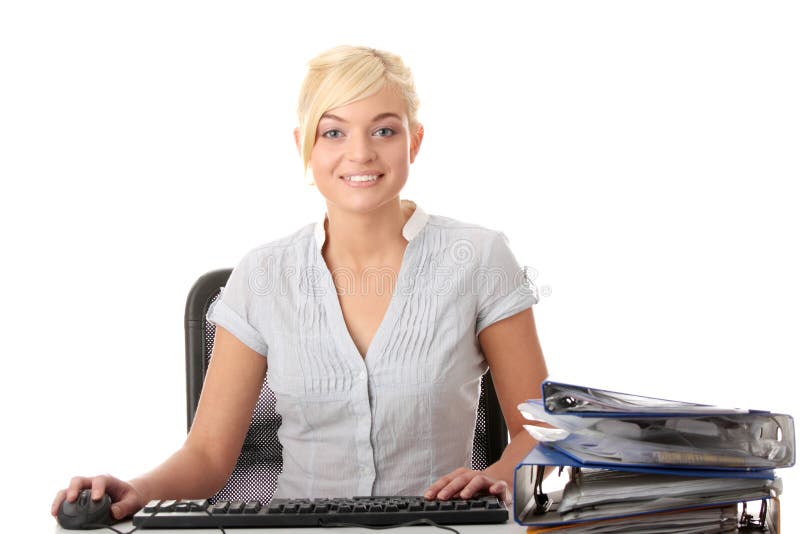 Teen Woman Working with Computer Stock Photo - Image of face, laptop ...