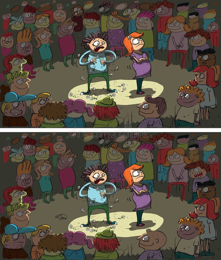 Teenage Awkward Flirting Differences Visual Game Stock Vector ...