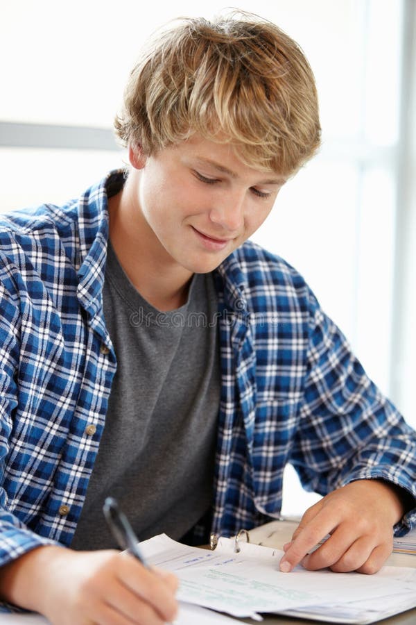 Teenage boy in class stock image. Image of qualifications - 54954327