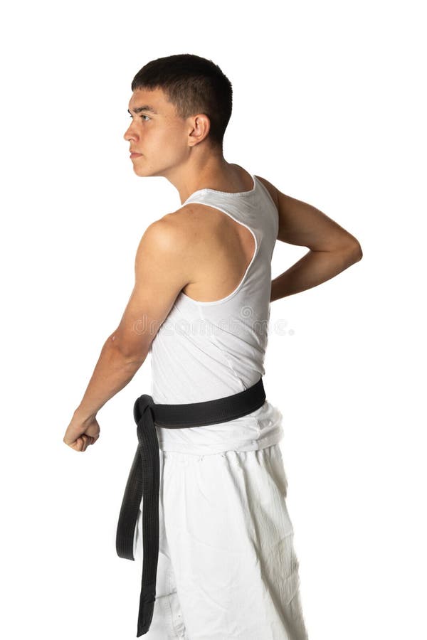 Teenage Boy Doing a Karate Block Stock Photo - Image of fight, sports ...