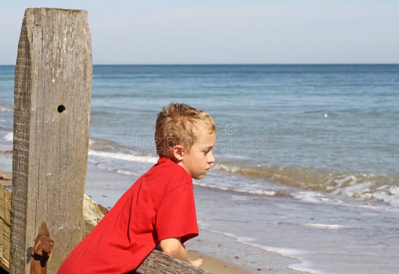 Teenage Boy Looking Out the Sea Stock Photo - Image of race, people ...