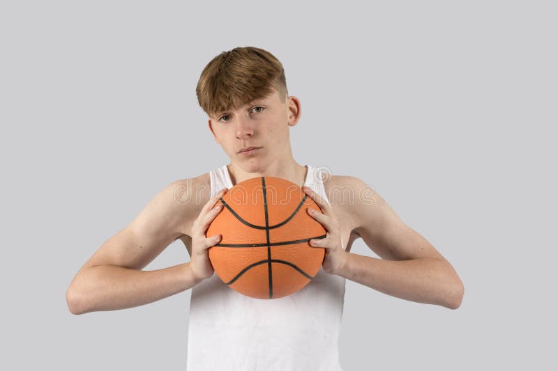 Teenage Boy Playing Basketball Stock Photo - Image of handsome ...