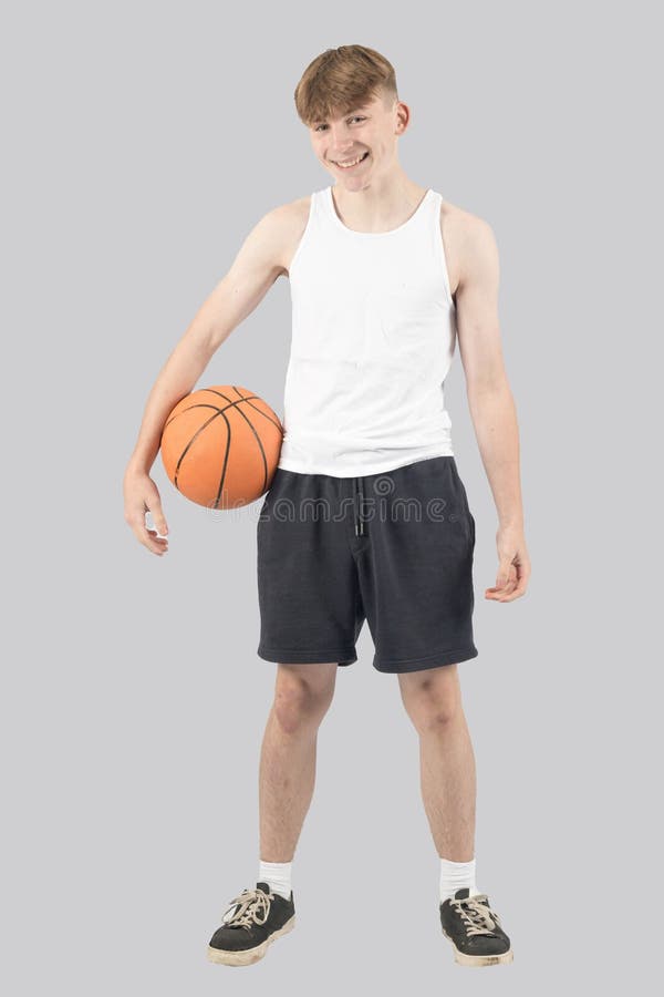 Teenage Boy Playing Basketball Stock Image - Image of sport, handsome ...