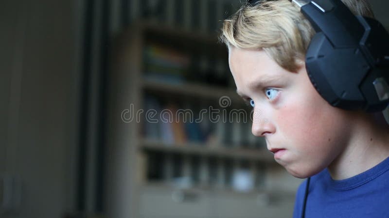 Teenage Boy Playing Computer Games on PC Stock Video - Video of person ...