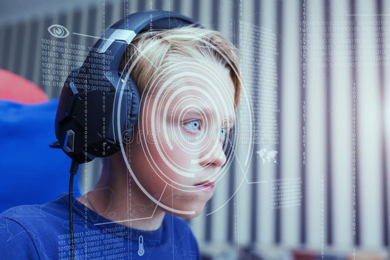 Teenage Boy Playing Computer Games on PC Stock Photo - Image of ...