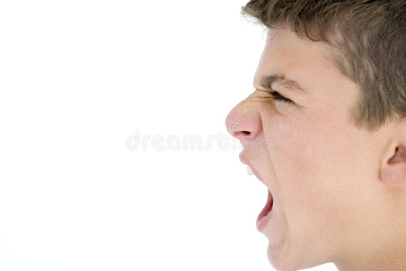 Teenage boy shouting stock photo. Image of person, profile - 5945692