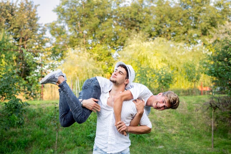 Teenage Boys Doing Acrobatics and Fun Stock Image - Image of feelings ...