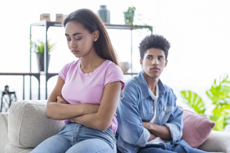 Teenage Couple Ignoring Each Other after Argument Stock Photo - Image ...