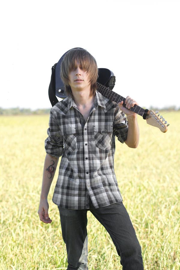 Cool Young Guitarist Jumping Stock Image - Image of hardcore, playing ...