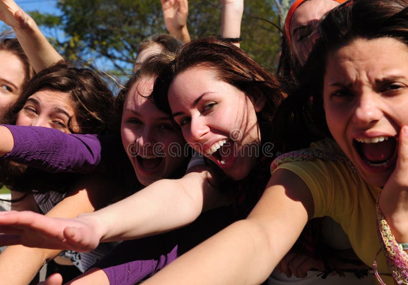 Teenage fans screaming stock photo. Image of celebration - 10270940