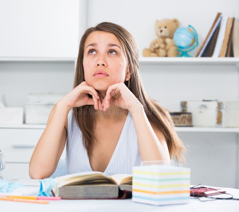 Teenage Female is Doing Homework Stock Image - Image of learn, student ...