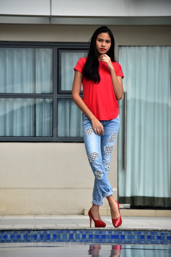 Teenage Female Posing at Condo Stock Photo - Image of females, actor ...