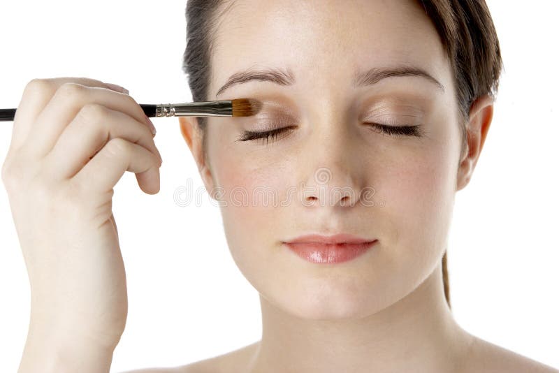 Teenage Girl Applying Make Up Stock Photo - Image of colour, brush ...
