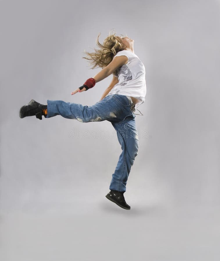 Teenage Girl Dancing Breakdance Royalty Free Stock Photography - Image ...