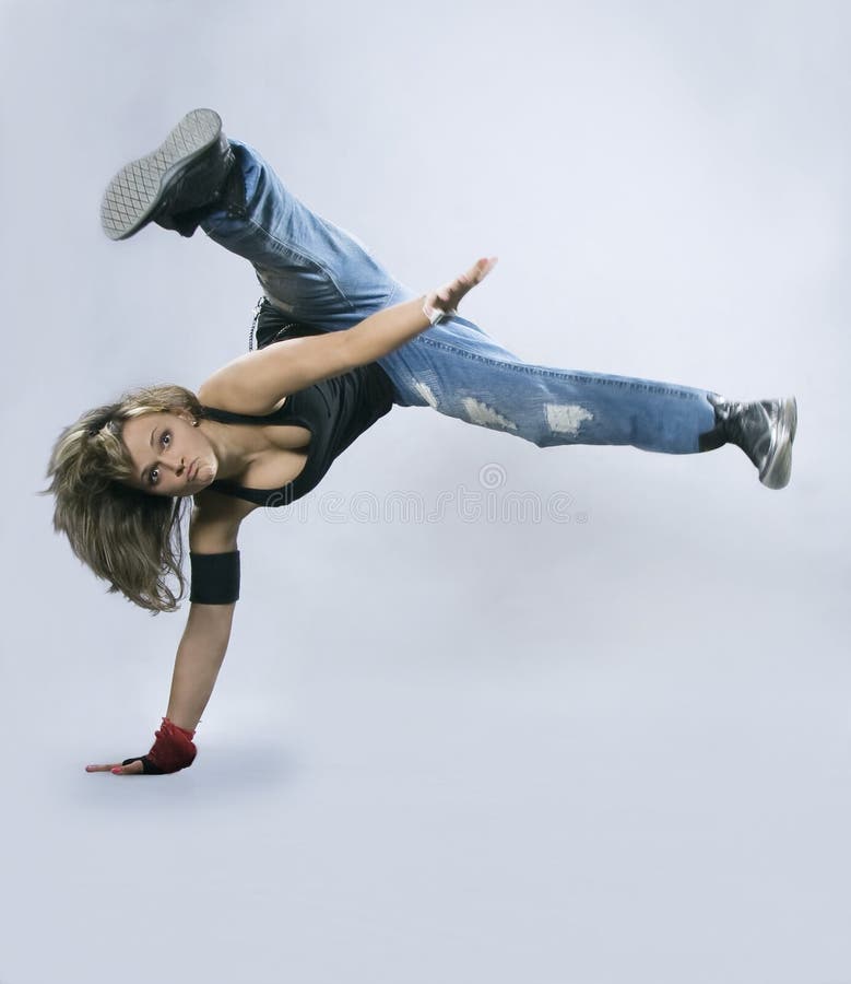 Teenage Girl Dancing Breakdance Stock Image - Image of fitness, human ...