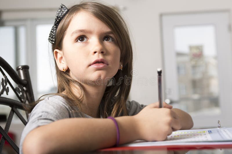 Teenage Girl Doing Homework for School. Stock Photo - Image of ...
