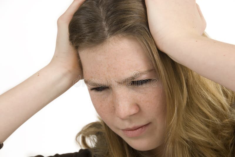Teenage Girl with a Headache Stock Image - Image of pain, teenager: 3952271