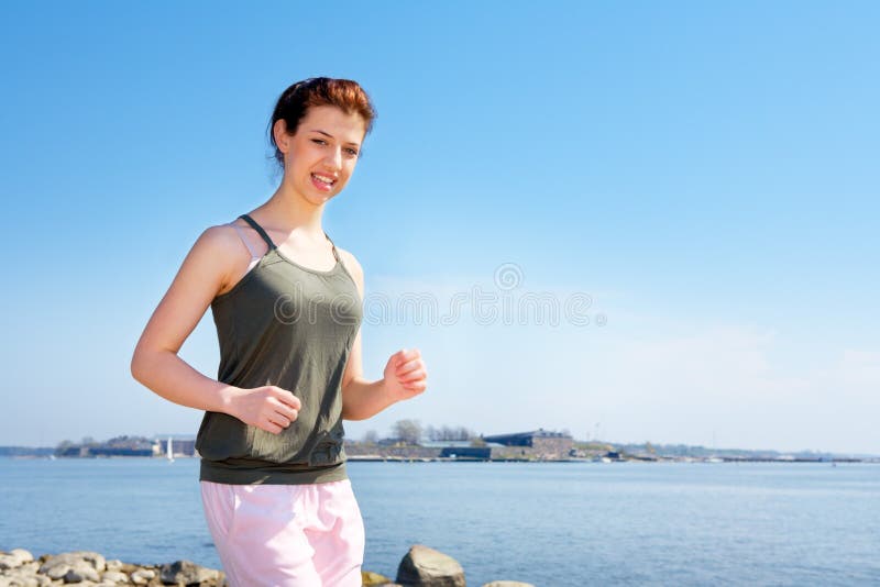 Teenage Girl Jogging stock photo. Image of athletics, health - 7661488