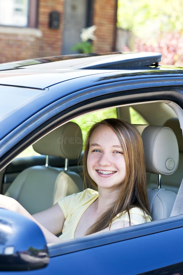 Teenage Girl Learning To Drive Stock Photo - Image of learning, blonde ...