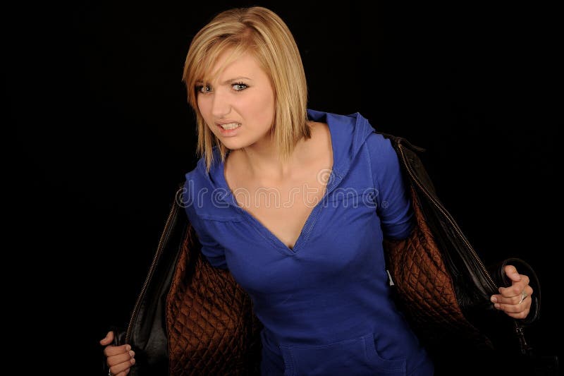 Girl holding jacket stock photo. Image of jacket, stares - 9039936