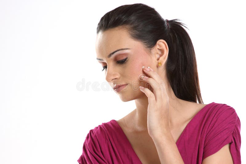 Teenage girl side face stock image. Image of modern, gesturing - 14716807