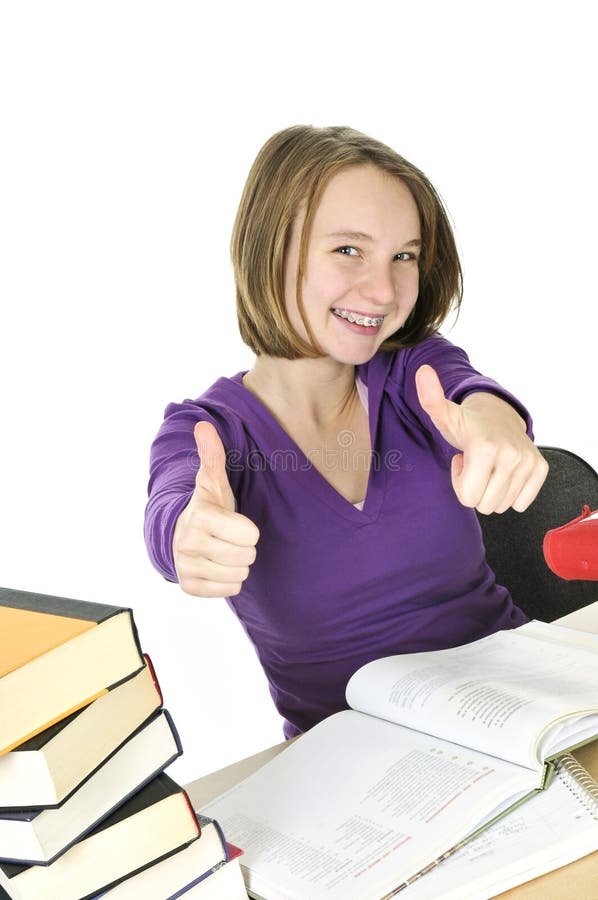 Teenage girl studying stock image. Image of school, girls - 7474651