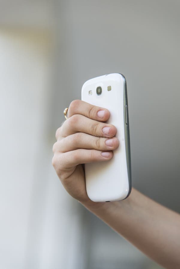 Teenage Girl Using Mobile Smart Phone Stock Photo - Image of ...