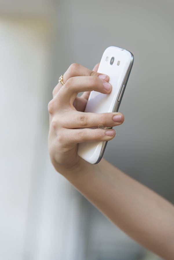 Teenage Girl Using Mobile Smart Phone Stock Image - Image of cell ...