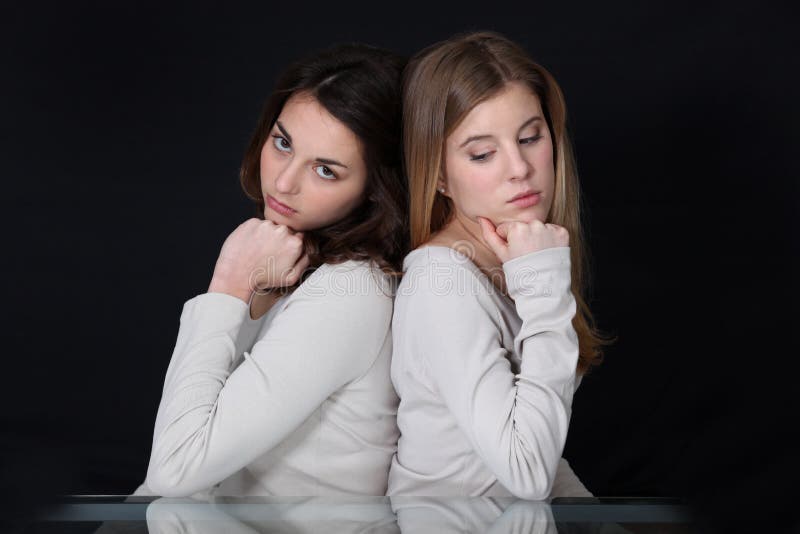 Girls having a quarrel stock image. Image of melancholy - 29878599