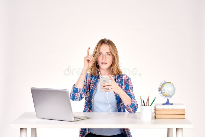 Teenage student at desk stock image. Image of class, application - 97752007