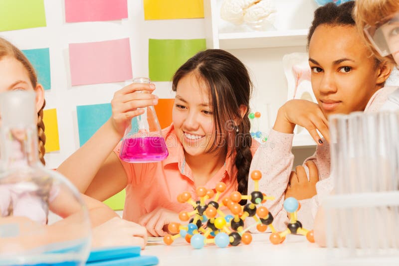 Teenage Students Caring Out Experiments in the Lab Stock Image - Image ...
