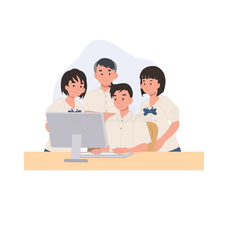 Computer Students Using Stock Illustrations – 1,020 Computer Students ...