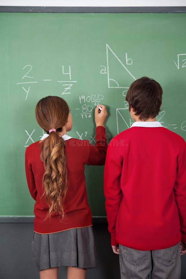 Teenage Students Solving Mathematics on Board Stock Photo - Image of ...