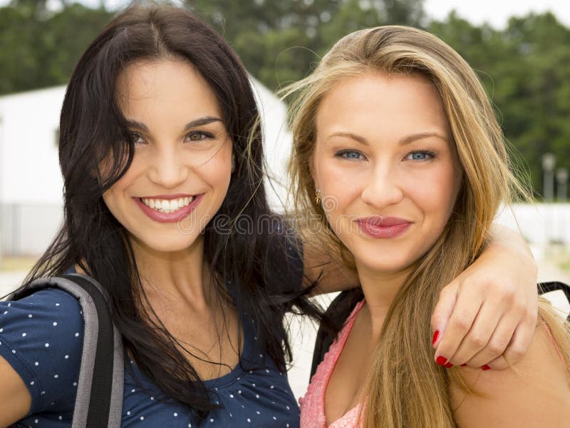 Teenage students stock image. Image of girls, outside - 97427387