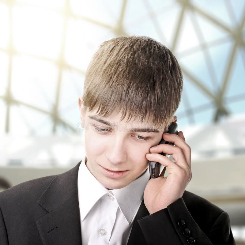 Teenager with Cellphone stock image. Image of call, auditorium - 40827571