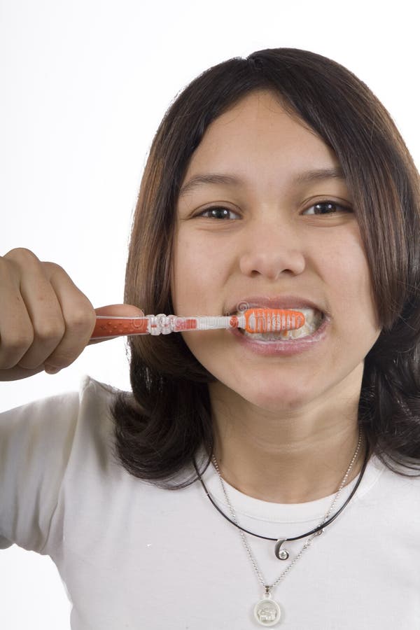Teenager cleans teeth stock image. Image of hygiene, toothbrush - 4997209