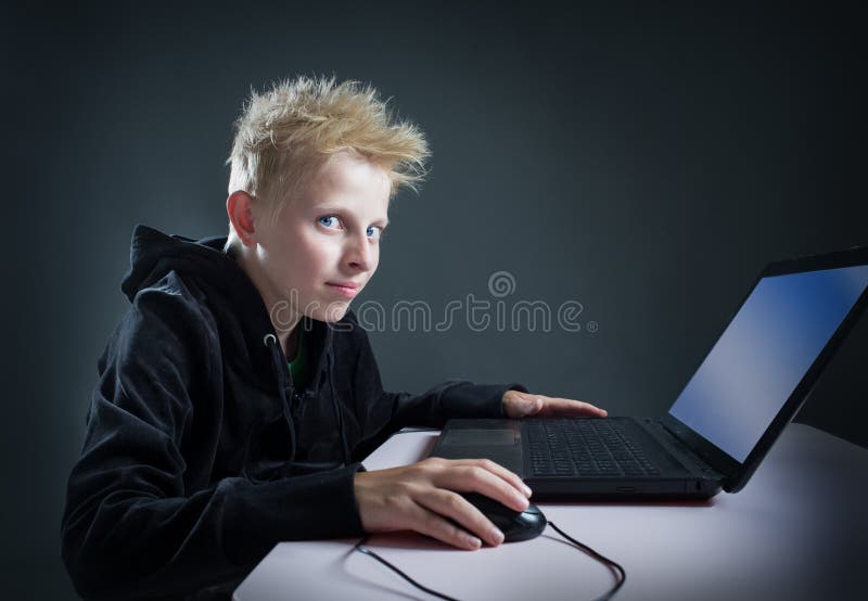 Teenager at a computer stock image. Image of teenage - 56323699