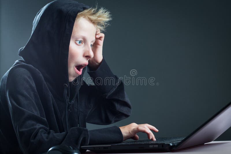 Teenager at a computer stock image. Image of caucasian - 56759805